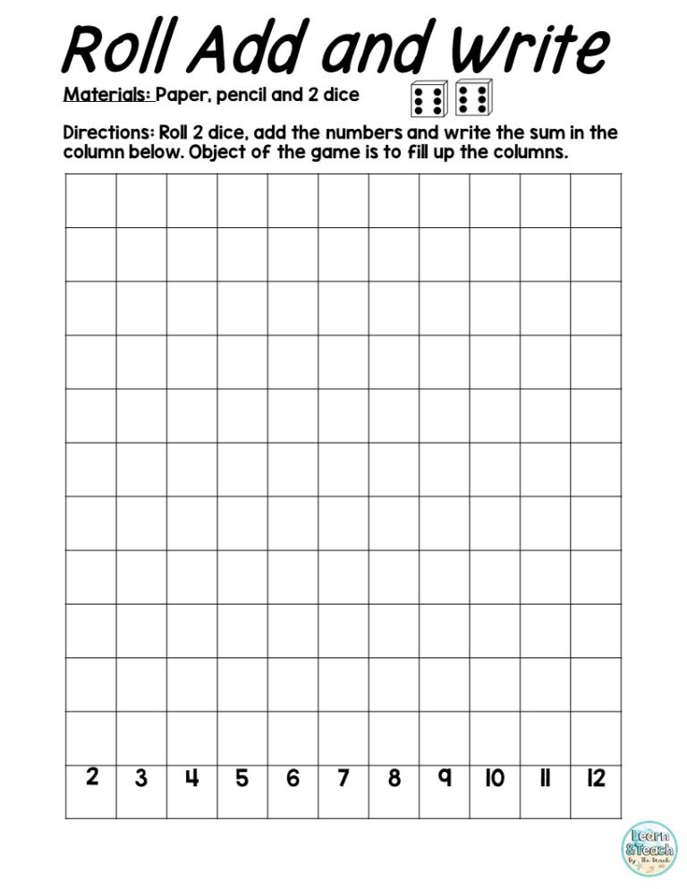 Dice Games for Kids - Learn and Teach by the Beach