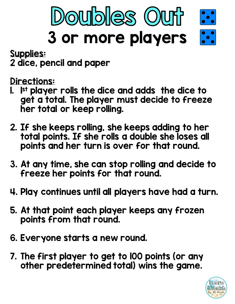 Dice Games for Kids - Learn and Teach by the Beach