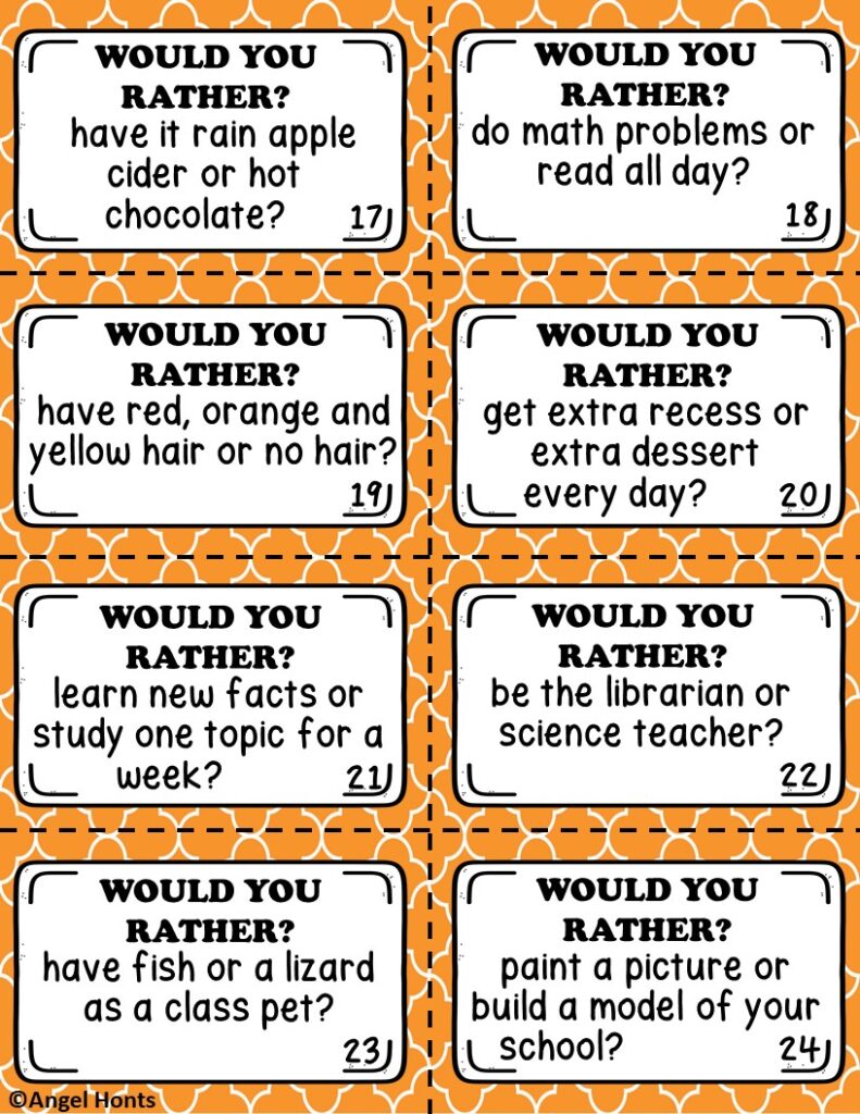 Would You Rather Back to School Edition - Learn and Teach by the Beach