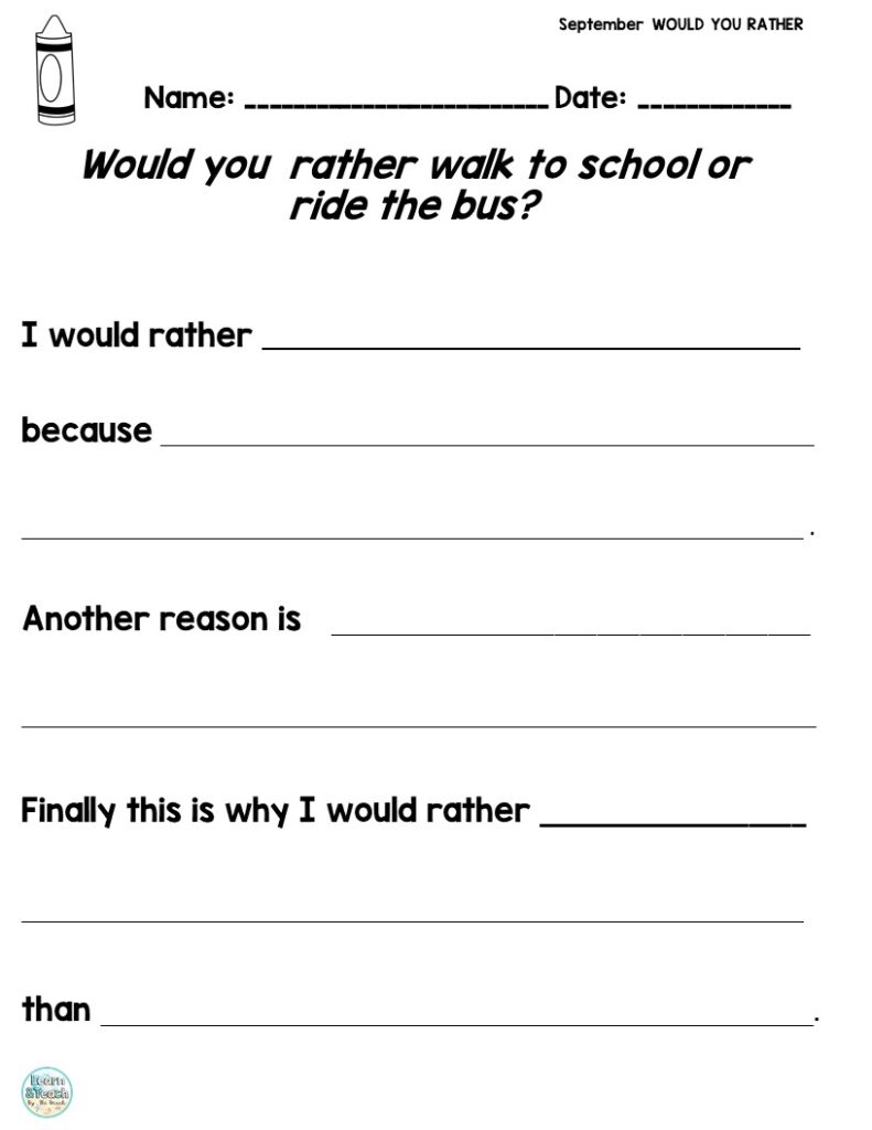 Would You Rather Back to School Edition - Learn and Teach by the Beach
