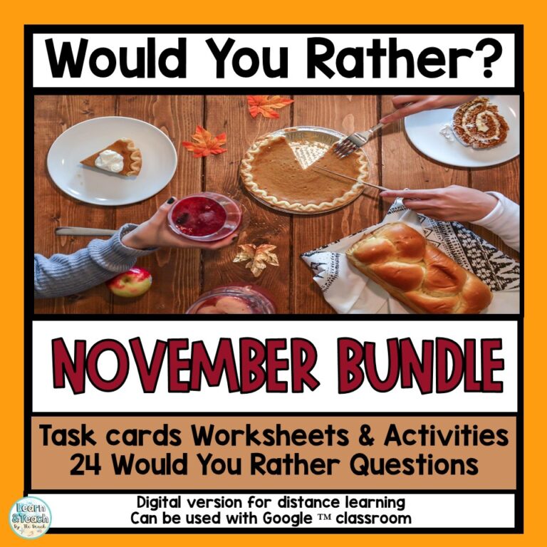 November Would You Rather - Learn and Teach by the Beach