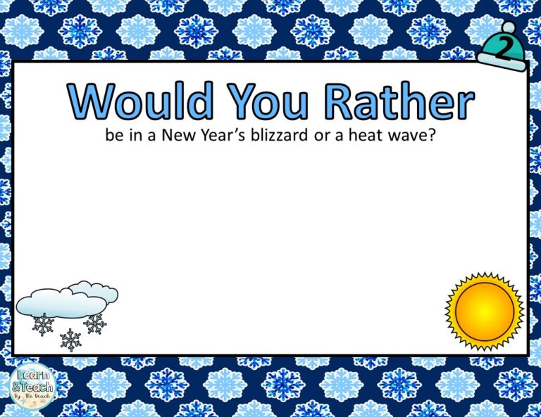 January Would You Rather Questions and Activities - Learn and Teach by ...