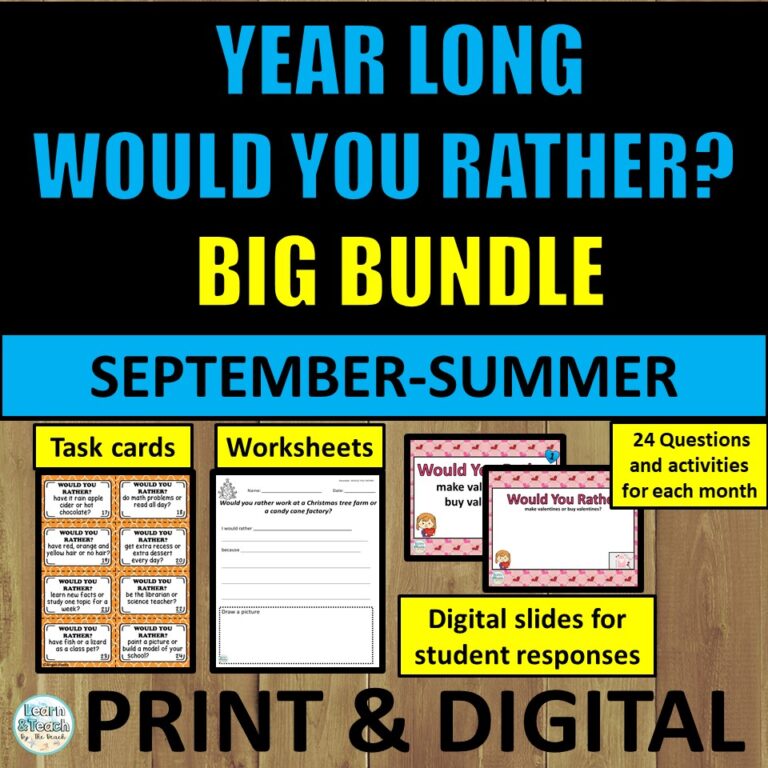 Do you use WOULD YOU RATHER questions? - Learn and Teach by the Beach