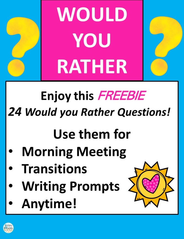 Do you use WOULD YOU RATHER questions? - Learn and Teach by the Beach
